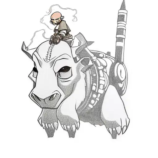 Sketch "Appa From Avatar The Last Airbender..." Tattoo - BlackInk AI