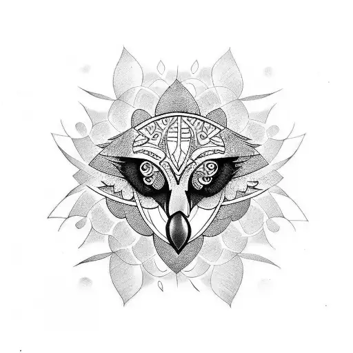 Geometric "Crow" Tattoo Idea - BlackInk AI