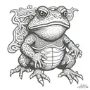 Blackwork "Gamabunta The Toad In Naruto" Tattoo - BlackInk AI