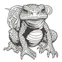 Blackwork "Gamabunta The Toad In Naruto" Tattoo - BlackInk AI