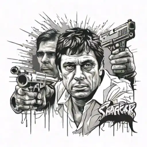 Scarface tattoo stencil - Bronctattooaus.com
