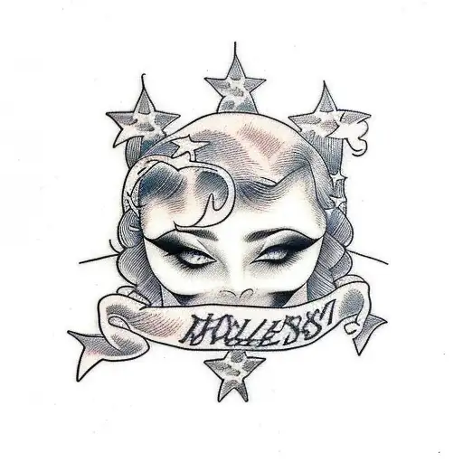 Traditional Hot Girls With Eyes Tattoo Idea Blackink Ai