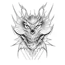 Blackwork "Demonic Cyber Sigil Tattoo Back" Tattoo - BlackInk AI