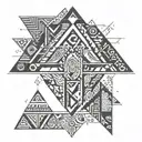 Geometric "Maori Tattoo Design Based On Triangles..." Tattoo - BlackInk AI