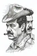 Pablo Escobar And El Chapo Portraits Temporary Tattoo - BlackInk AI