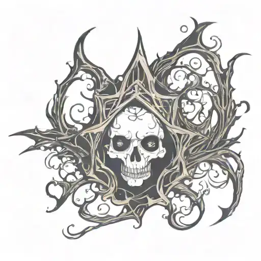 Stencil "Goth Dark Spooky" Tattoo - BlackInk AI