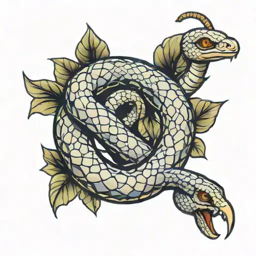 Neo-Traditional "Snake" Tattoo - BlackInk AI