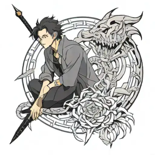 Neo-Traditional "Beru Solo Leveling Sung Jin Woo" Tattoo - BlackInk AI