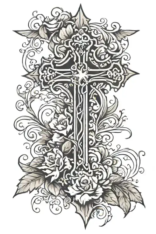 Neo Traditional Cross Tattoos