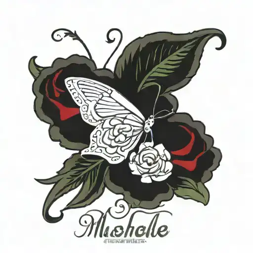 Neo-Traditional "Lisianthus, Name "Mechelle" In Cursive..." Tattoo ...