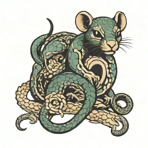 Neo-Traditional "Parkway Drive Rats Snakes" Tattoo - BlackInk AI