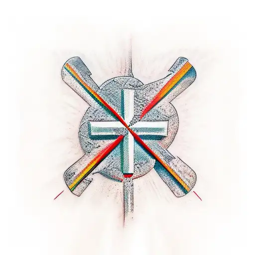 Surrealism "Christian Cross" Tattoo - BlackInk AI