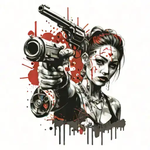Trash Polka Gun Tattoos