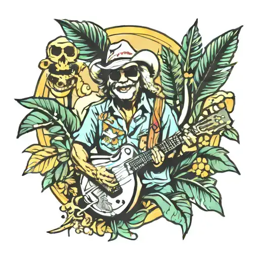 Jimmy Buffett Buccaneer Temporary Tattoo - BlackInk AI