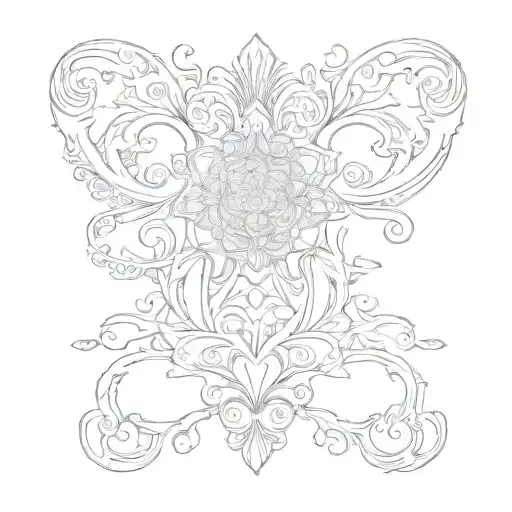 Sketch "Forearm Filigree Lace" Tattoo - BlackInk AI