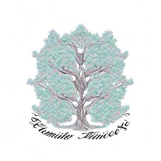 An Intricate Family Tree Design With... Temporary Tattoo - BlackInk AI