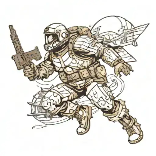 Traditional "Helldivers 2 Helldiver With His Leg..." Tattoo Idea ...