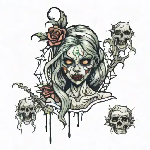 Neo Traditional Zombie Tattoos