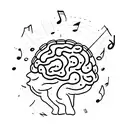 Minimalist "Disco Ball Brain With Music Notes And..." Tattoo - BlackInk AI