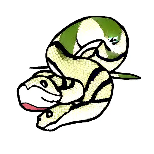 Anime "Snake" Tattoo Idea - BlackInk AI