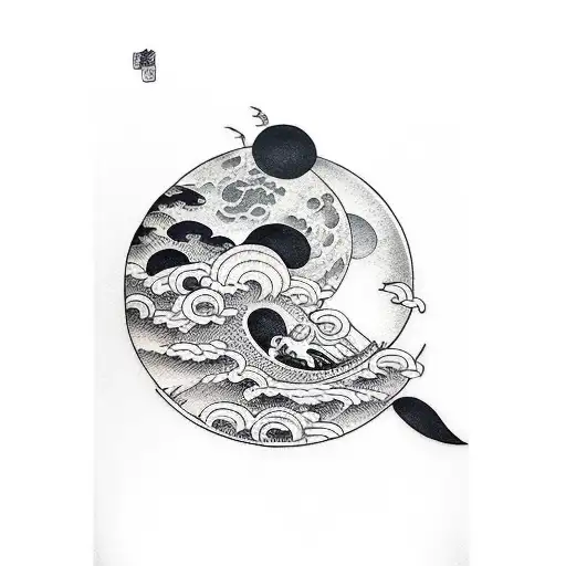 Japanese Moon Tattoo