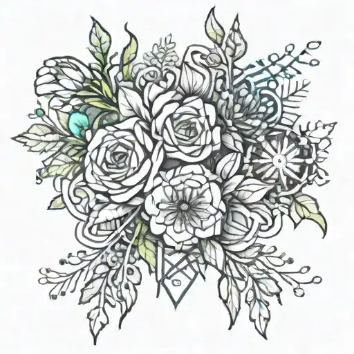 Cyber Sigilism "Birth Flower Bouquet Wrapped For March..." Tattoo ...