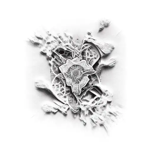 Realism "Ripped Skin" Tattoo - BlackInk AI