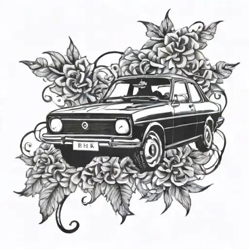 Blackwork "Opel Kadett" Tattoo - BlackInk AI