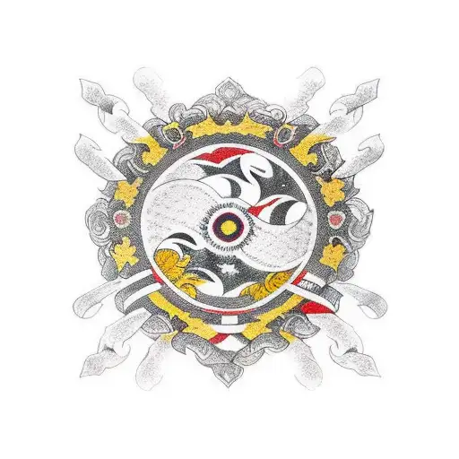 Japanese "Flag Of Tribe Of Hashim" Tattoo - BlackInk AI