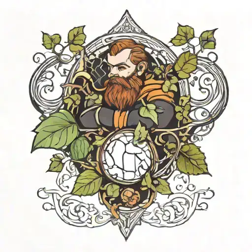 Neo-Traditional "Ivy And Dwarf Planet" Tattoo - BlackInk AI