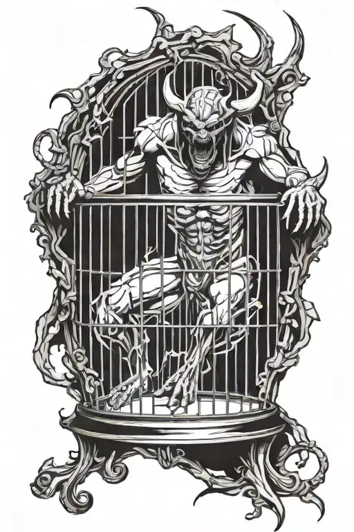 Caged Demon Tattoos Japanese Hannya Mask Tattoos: Meaning & Designs