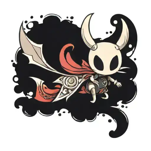 Neo-Traditional "Hollow Knight" Tattoo - BlackInk AI