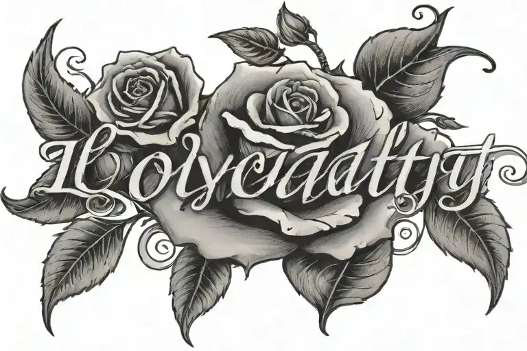 The Word 'loyalty' Written In Cursive... Temporary Tattoo - BlackInk AI