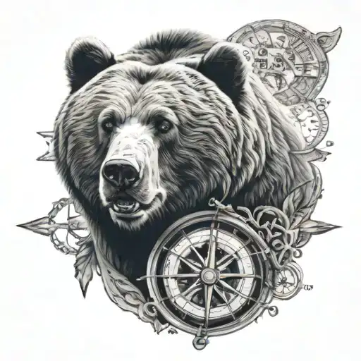 Bear Compass Tattoos