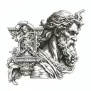 Zeus And Cross Full Sleeve Tattoo Design Temporary Tattoo - BlackInk AI
