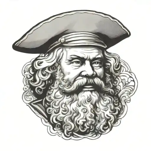 Black and Grey "Karl Marx" Tattoo - BlackInk AI