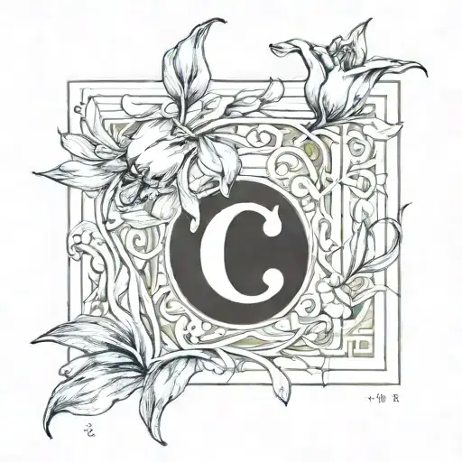 Watercolor "Scrabble Tile With The Letter "C."..." Tattoo - BlackInk AI