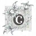 Watercolor "Scrabble Tile With The Letter "C."..." Tattoo - BlackInk AI