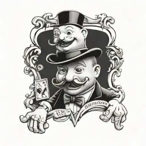 Realism "Mr Monopoly Man" Tattoo - BlackInk AI