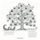 Stencil "Sea Moon Family Tree Viking" Tattoo - BlackInk AI