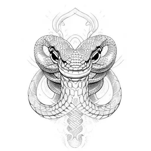 Snake Temporary Tattoo - BlackInk AI