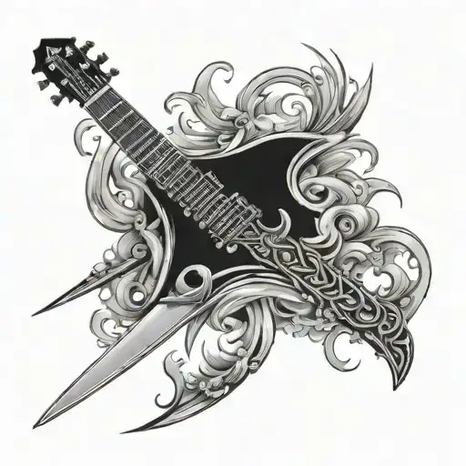 Guitar Sword Tattoos