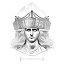 Crowned Alexander The Great Temporary Tattoo - BlackInk AI