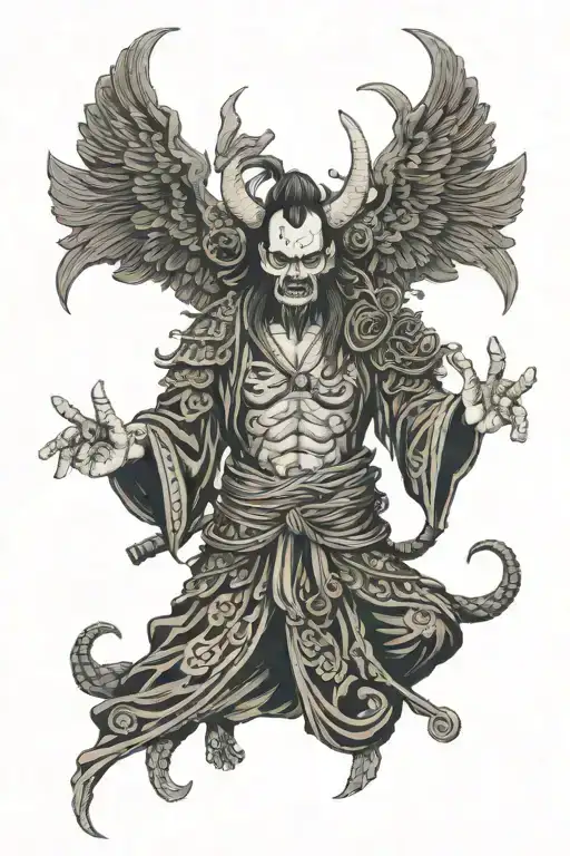 Japanese God Of Death Tattoo A Guide To The Mythological Creatures Of
