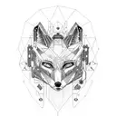 Dotwork "Cyberpunk Fox" Tattoo - BlackInk AI