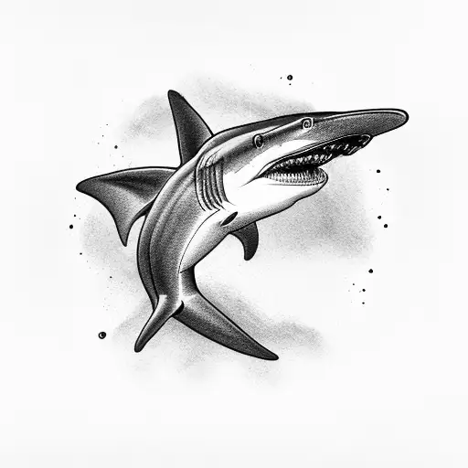 Black and Grey "Hammerhead Shark" Tattoo - BlackInk AI