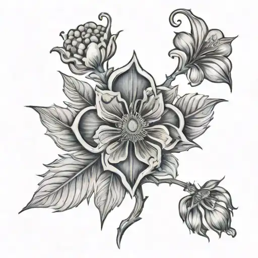 Black and Grey "A Cross Opium And Xans" Tattoo - BlackInk AI