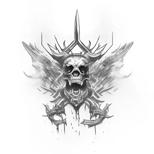 Blackwork "Hunt Showdown" Semi-Permanent Tattoos - BlackInk AI