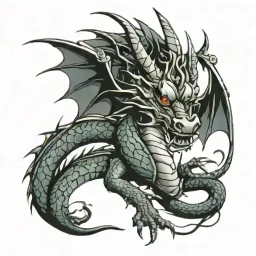 Neo-Traditional "Dragon Wrapped" Tattoo - BlackInk AI