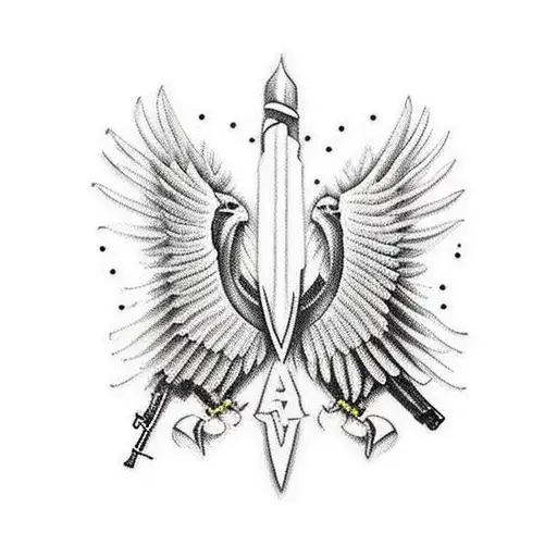 An Intricately Detailed Ak47 Rifle... Temporary Tattoo - BlackInk AI